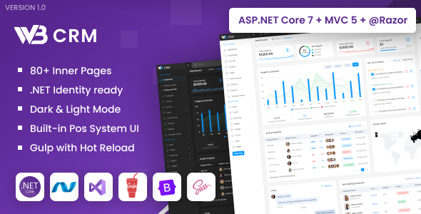 W3crm Aspnet Core And Mvc Bootstrap Admin Template