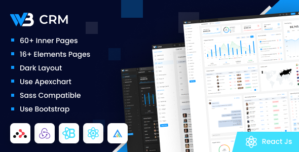 W3CRM React Redux Customer Relationship Management Admin Template