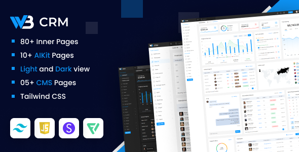 W3CRM - Customer Relationship Management Tailwind CSS Admin Dashboard ...