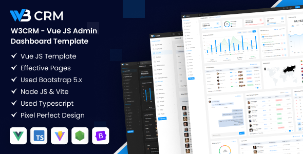 W3CRM - VueJs Admin Dashboard Template